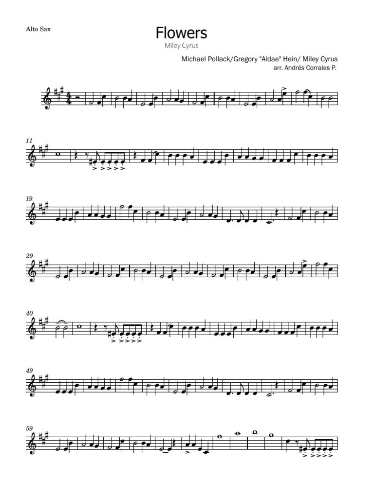 Flowers Alto Sax | PDF