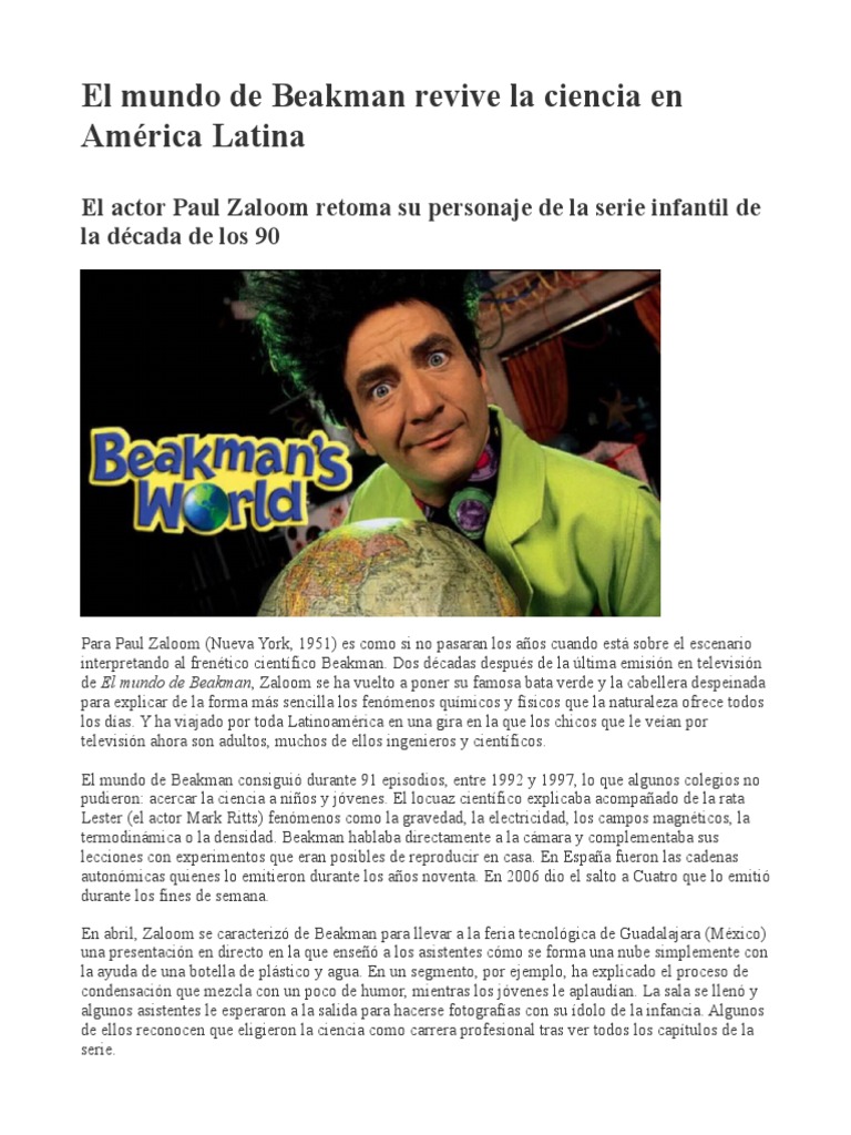 El Mundo de Beakman Revive La Ciencia en América Latina - 10 - 2018 | PDF