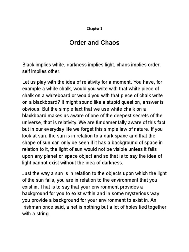 Order and Chaos | PDF