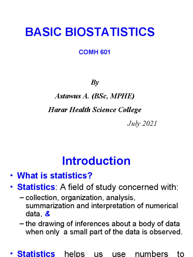 1introduction To Biostat | PDF | Statistics | Biostatistics