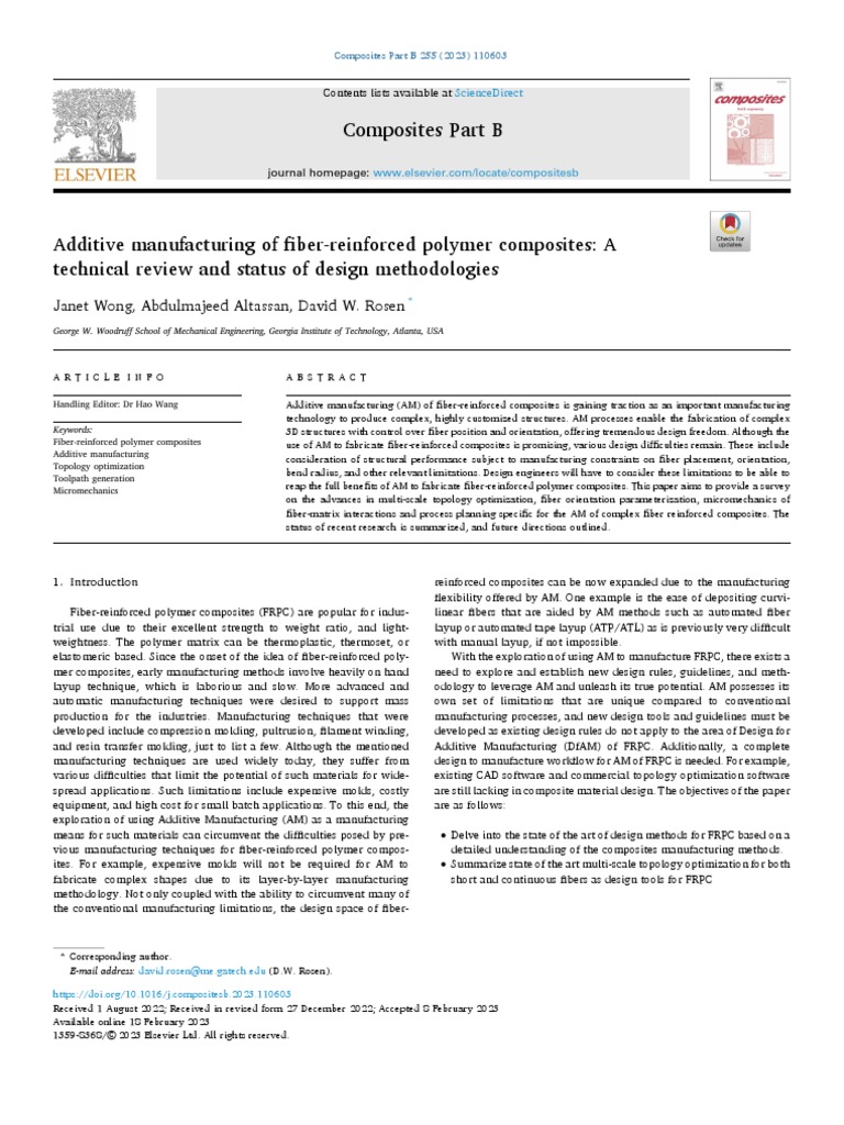 Additive Manufacturing of Fiber Composites | PDF | Composite Material ...