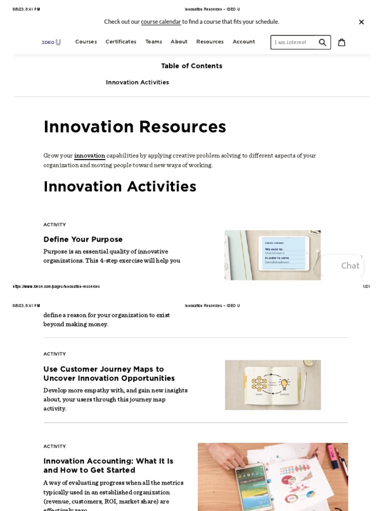 Innovation Resources - IDEO U | PDF | Creativity | Innovation
