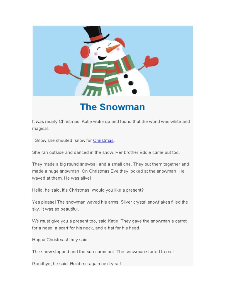 The Magical Snowman Christmas Story | PDF | Home & Garden