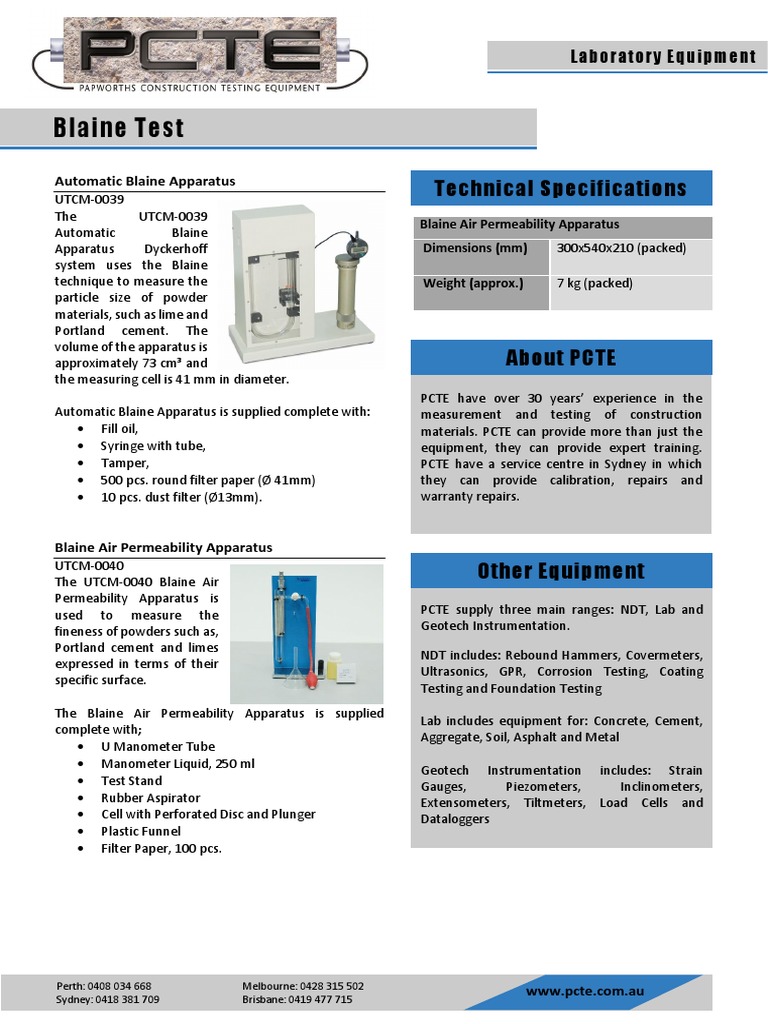 Blaine Test | PDF | Pressure Measurement | Building Engineering