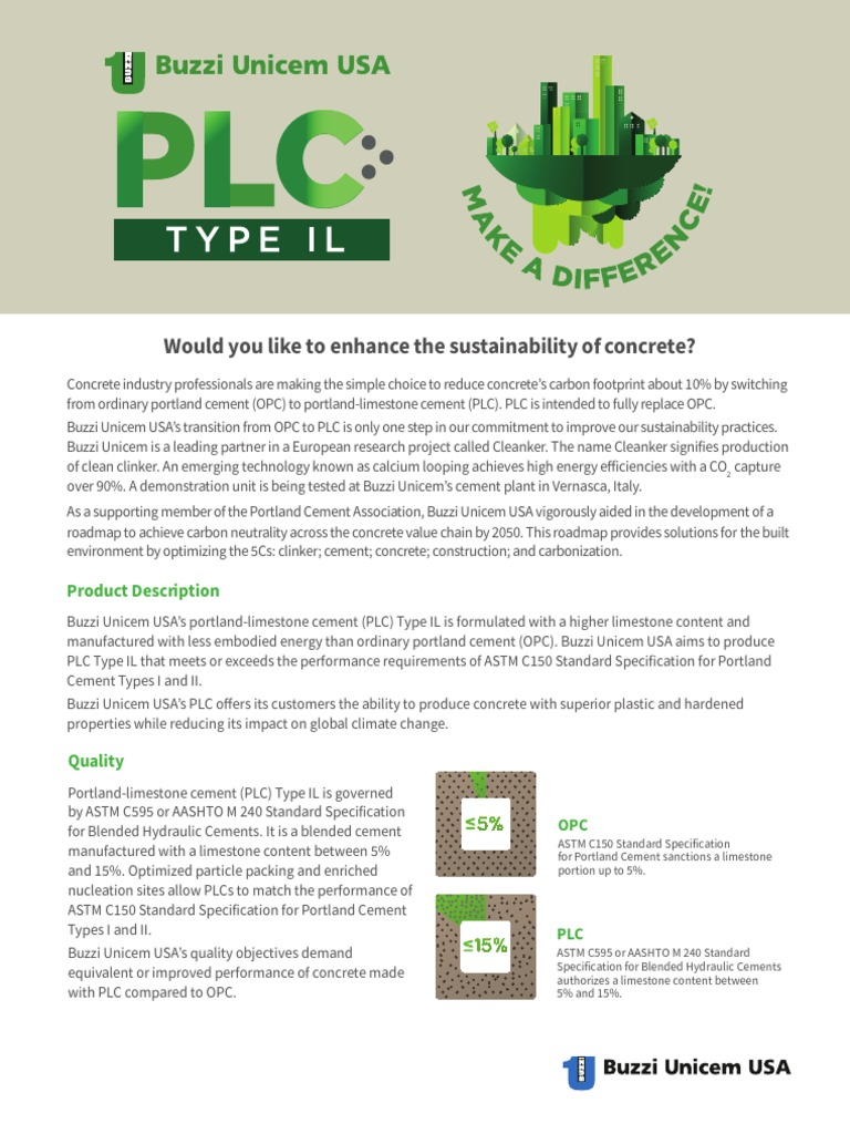 Portland Limestone Cement Brochure | PDF