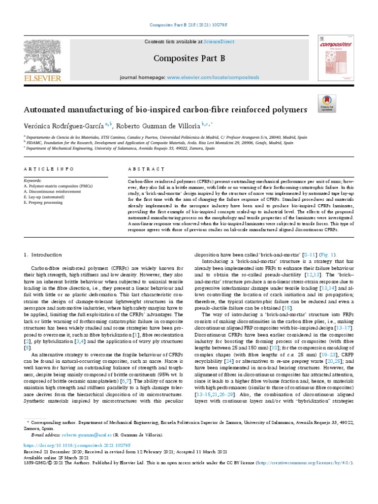 Automated Manufacturing of Bio Inspired Carbon Fib - 2021 - Composites ...
