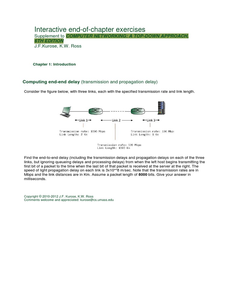 Computing End-End Delay (Transmission and Propagation Delay) | PDF Computing End-End Delay (Transmission and Propagation Delay) | PDF