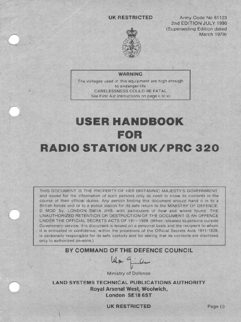 UK-PRC-320 User Handbook | PDF