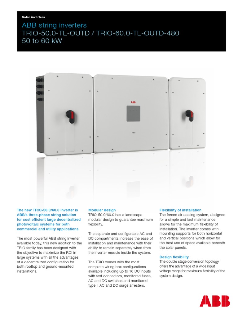 ABB String Inverters | PDF | Direct Current | Electrical Engineering