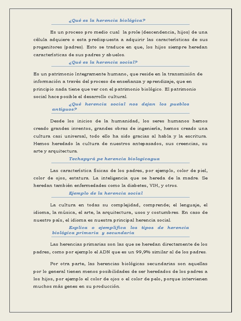 Herencia Genetica | PDF