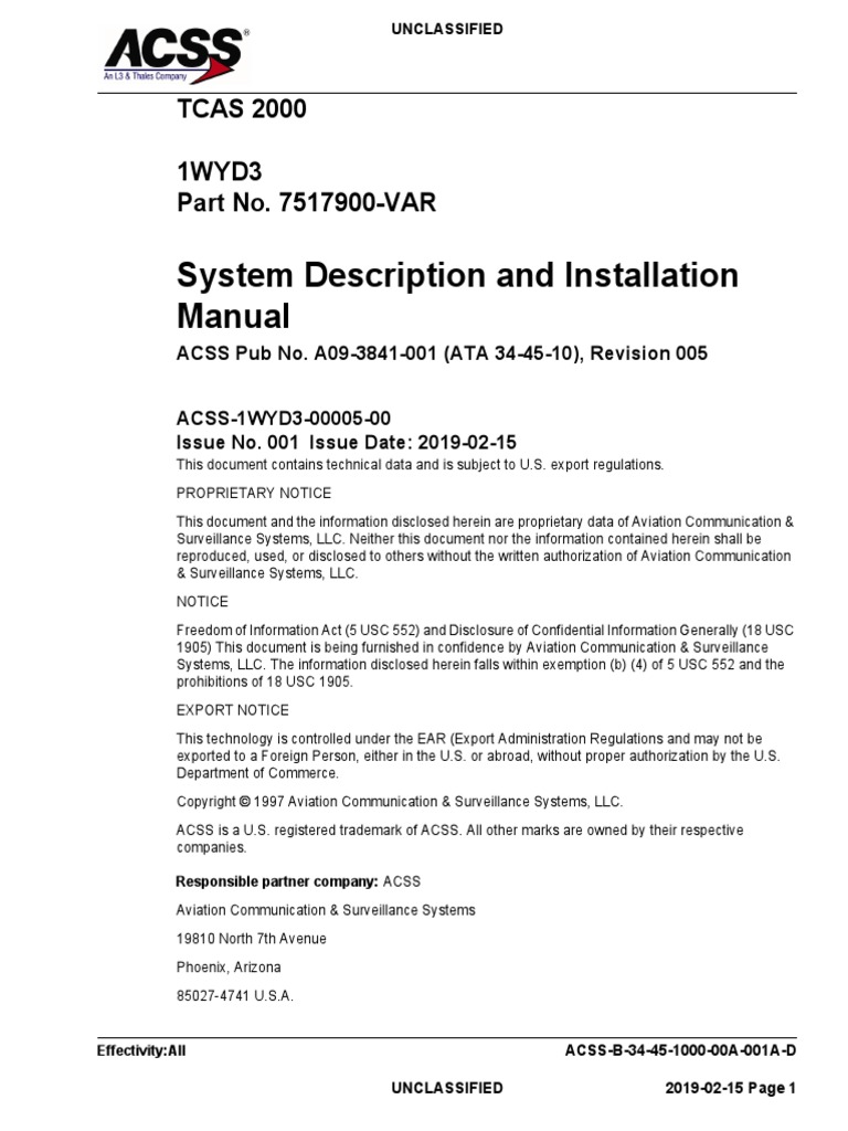 Tcas 2000 A09-3841-001-R005 | PDF