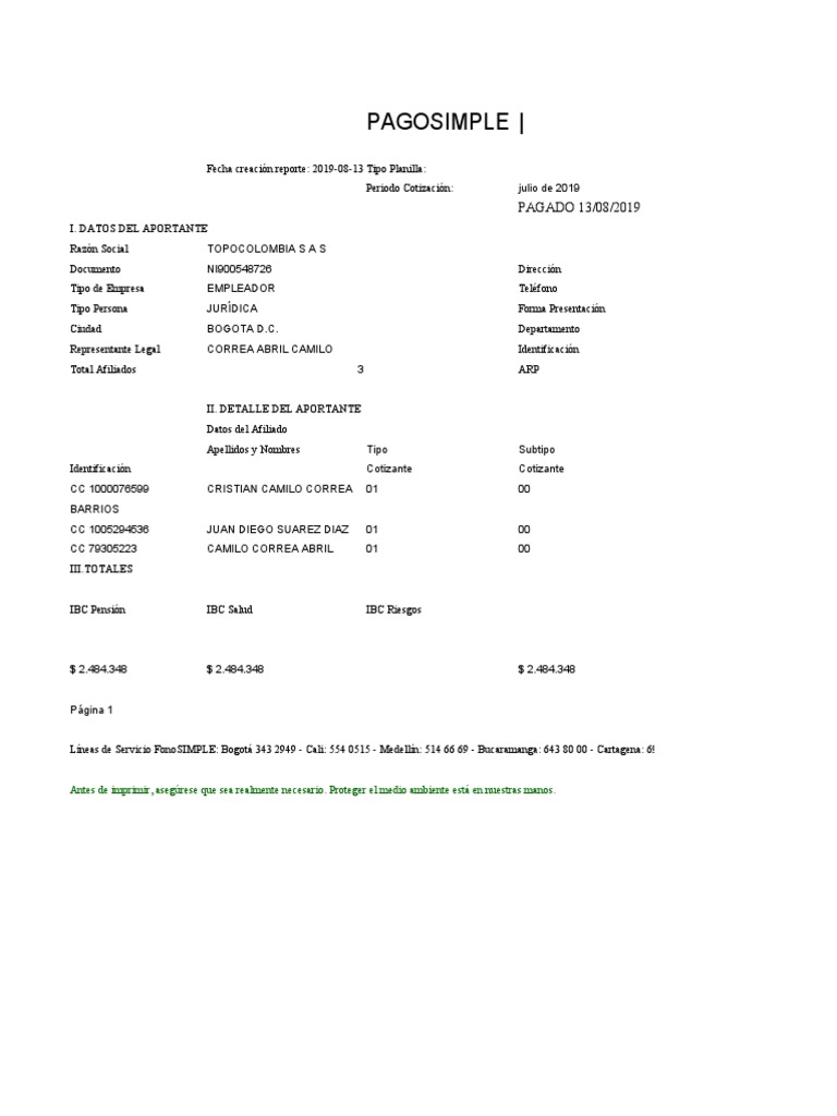 Planilla Simple PDF | PDF