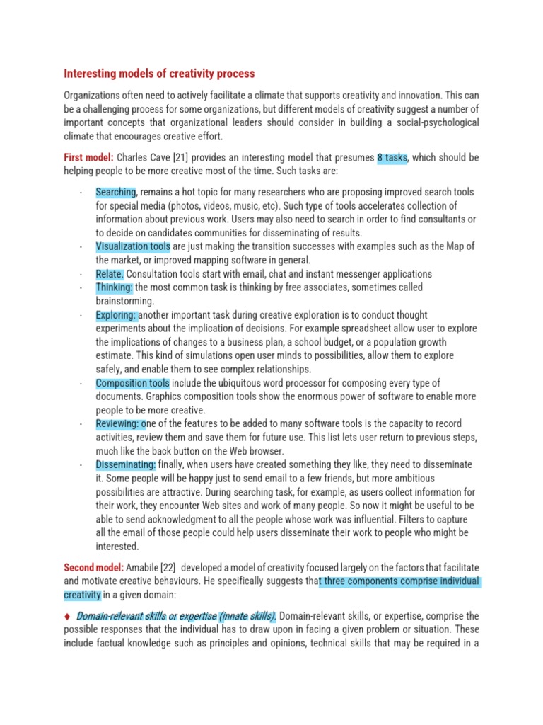 03 - Models of Creativity | PDF | Creativity | Motivational