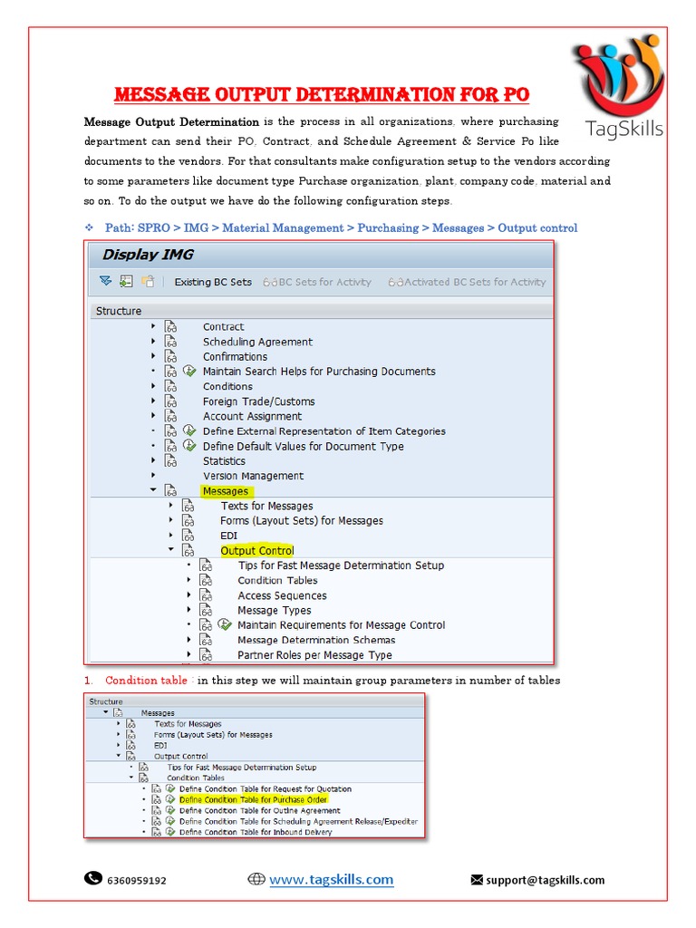 Message Output Determination For PO in SAP MM 1692664034 | PDF