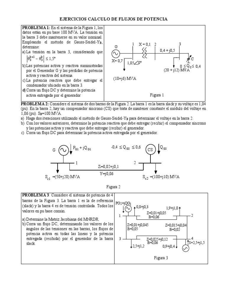 Ejercicios Calculo de Flujos de Potencia | PDF | Física Aplicada e ...