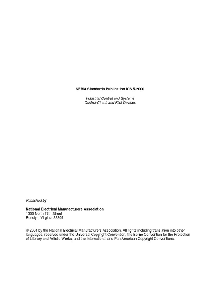 NEMA ICS 5-2000 Industrial Control Systems | PDF | Switch | Inductor