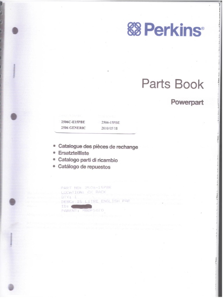 Manual de Partes Motor Perkins | PDF