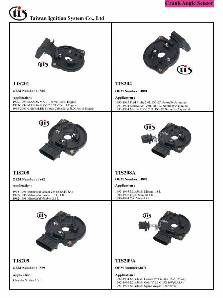 TIS Crank Angle Sensor Catalog | PDF