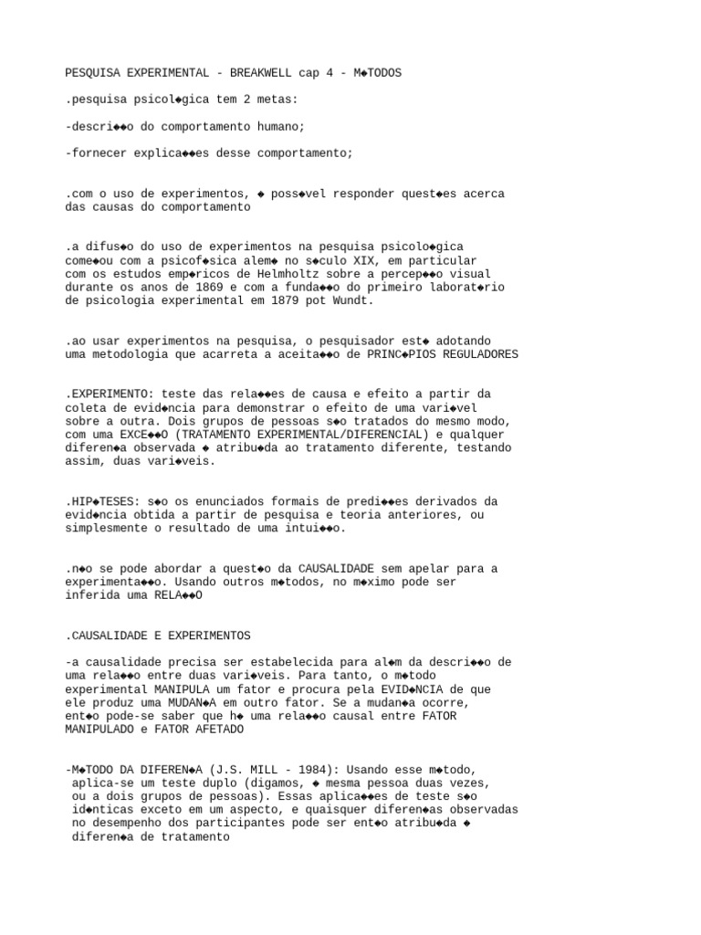Métodos Cap 4 e 5 Breakwell | PDF | Autoajuda | Ciências e Matemática