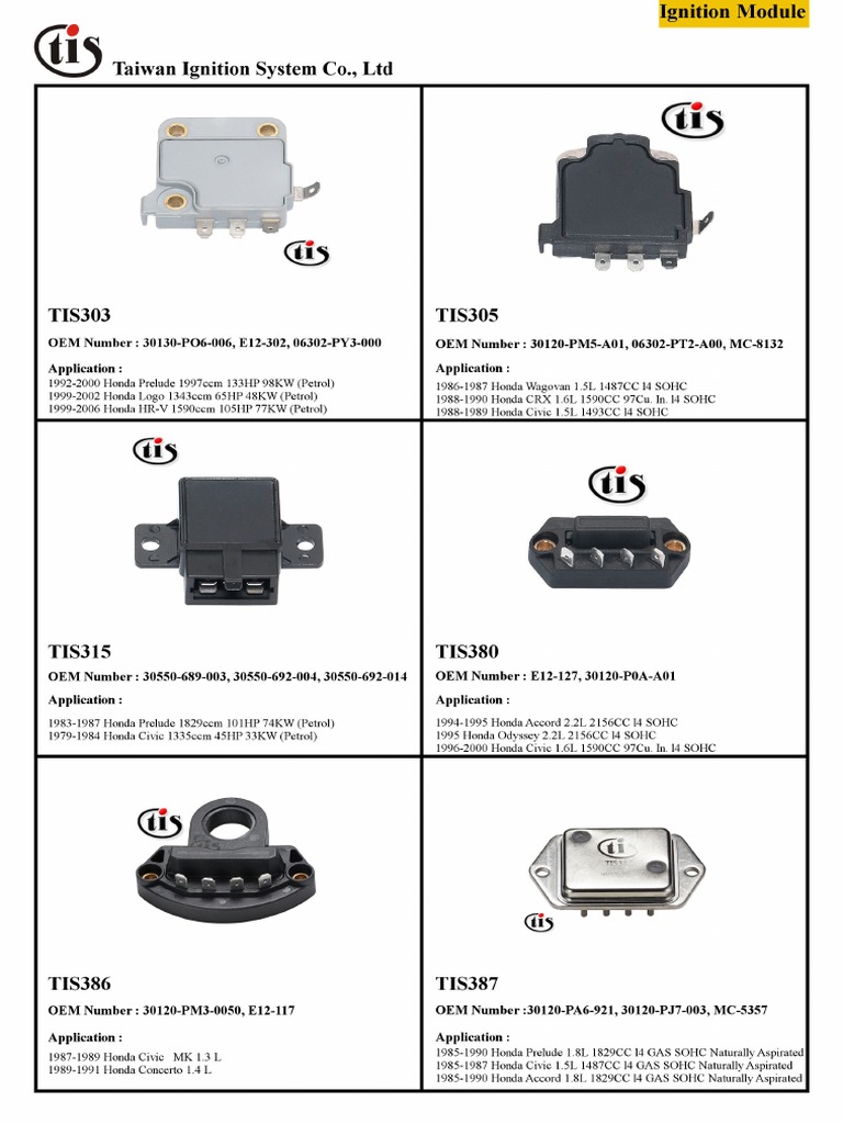 TIS Ignition Module Catalog | PDF