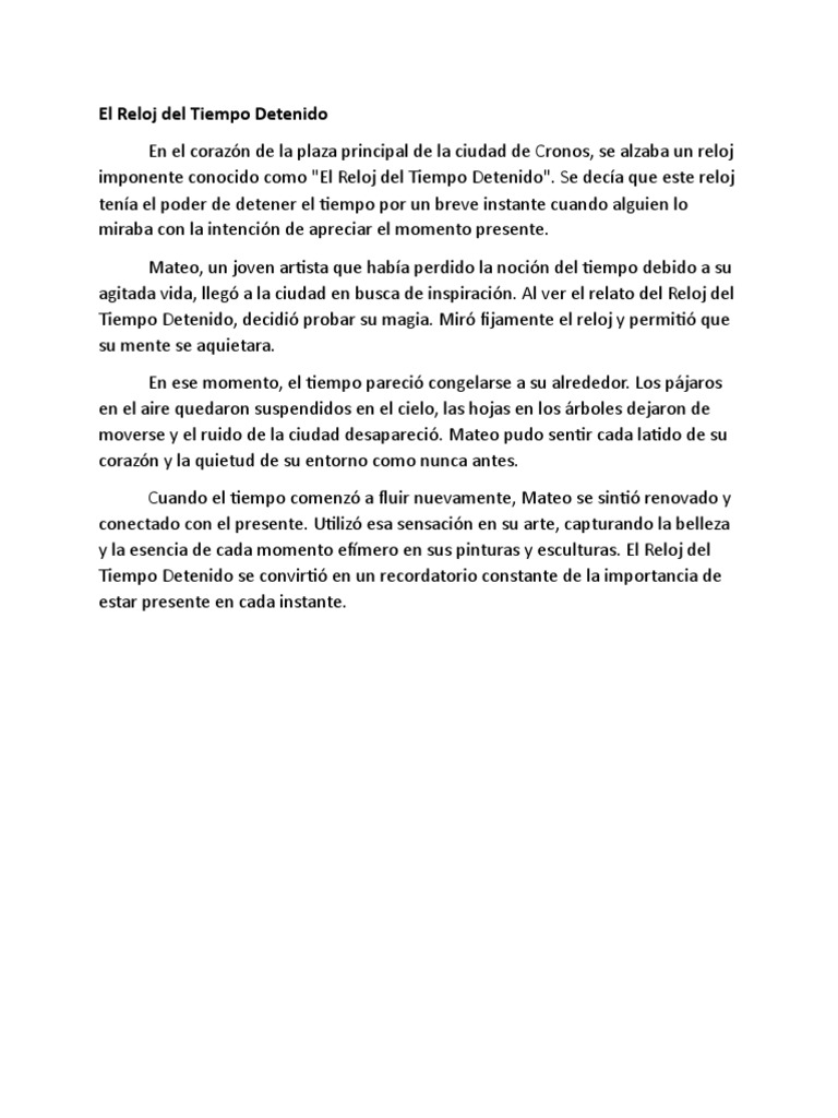 El Reloj Del Tiempo Detenido | PDF