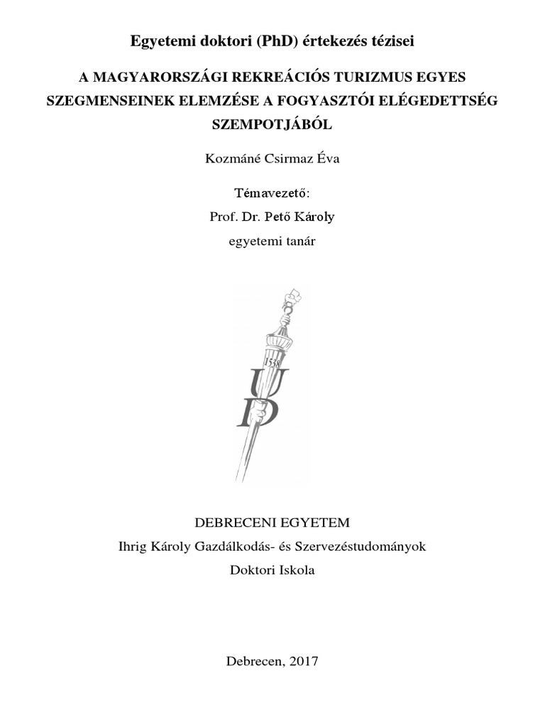Kozmane Csirmaz Eva 2017 Tezis HUN Titkositott | PDF
