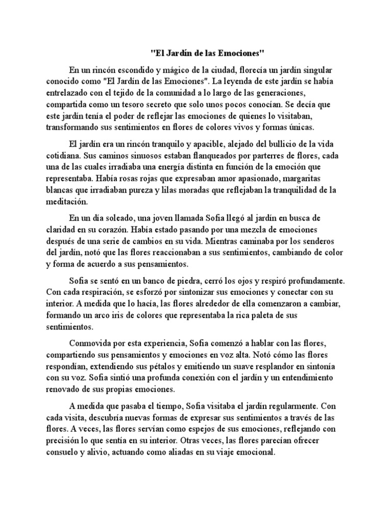 El Jardín de las Emociones | PDF