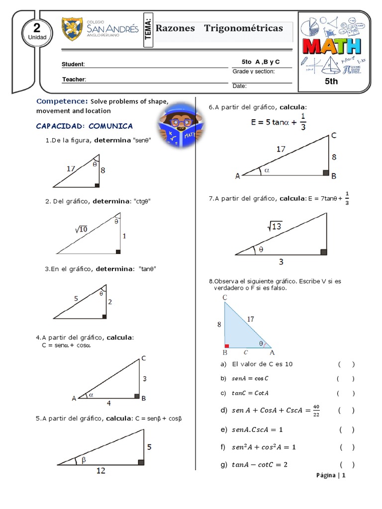 Razones Trigonometricas 5to Sec Pdf