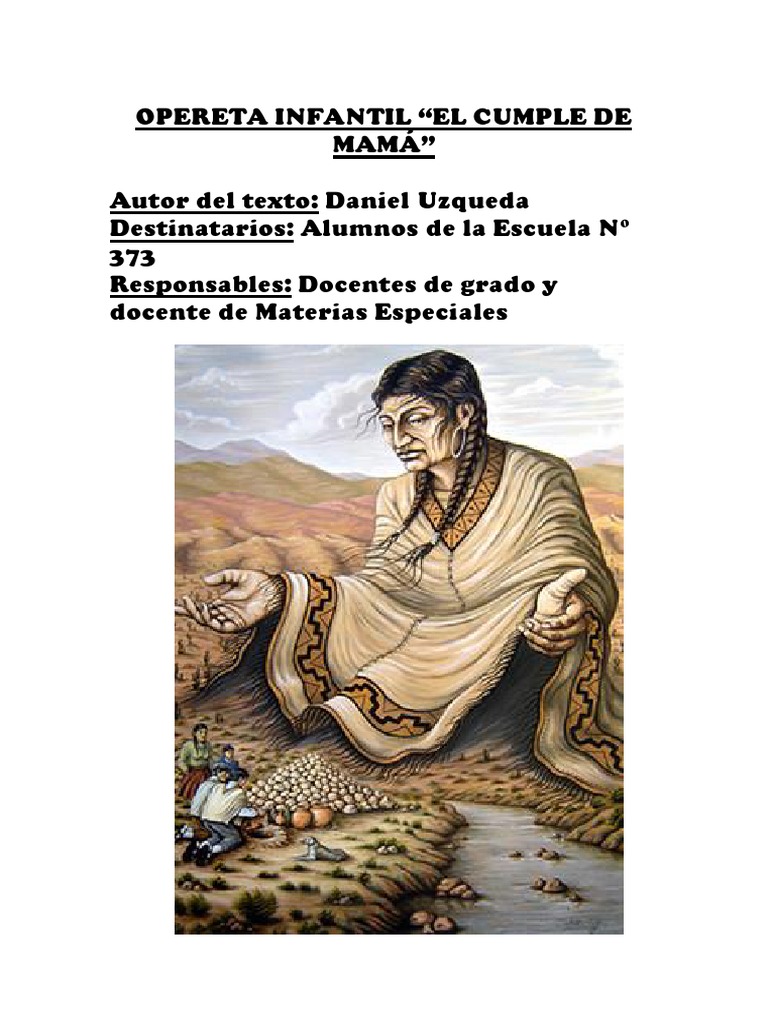 OPERETA INFANTIL Cumple de Mamá Escuela PDF | PDF