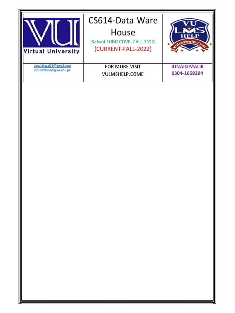Cs614 Solved Current Subjective Final Term by Junaid | PDF
