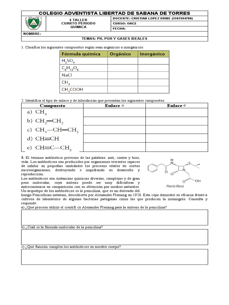 4 Taller de Quimica 11 | PDF