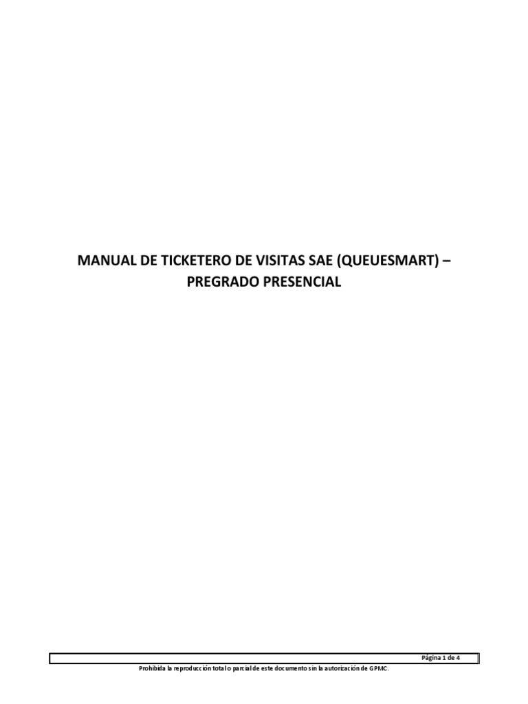 Manual de Ticketero de Visitas SAE (QueueSmart) - Pregrado Presencial ...