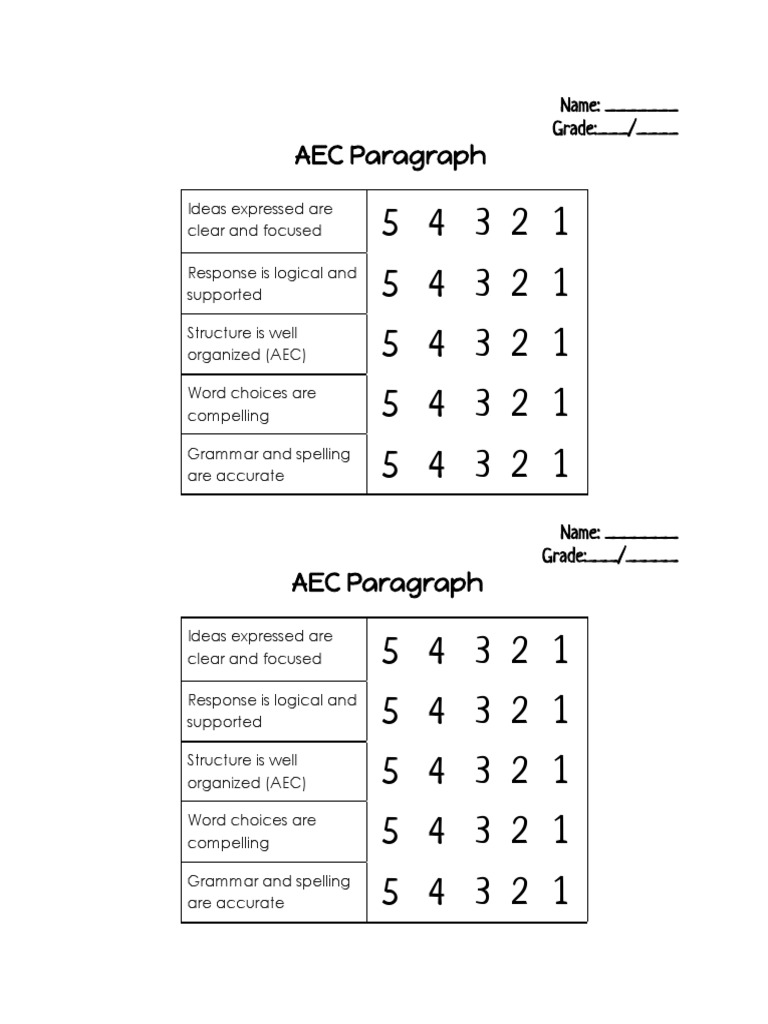 AECRubric 1 | PDF