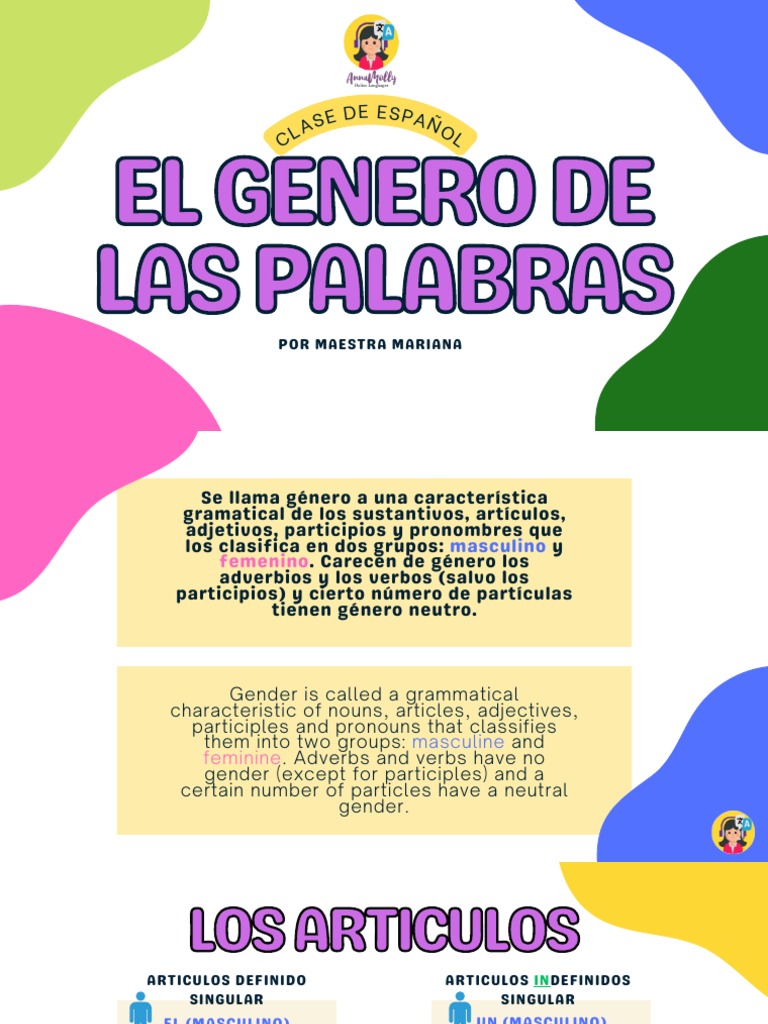 El Genero de Las Palabras. | PDF | Género gramatical | Idiomas