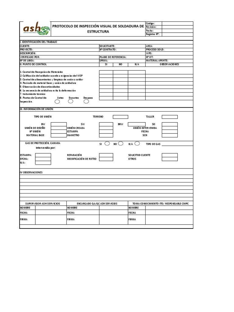 Protocolo de Soldadura Estructuras | PDF | Soldadura | Construcción