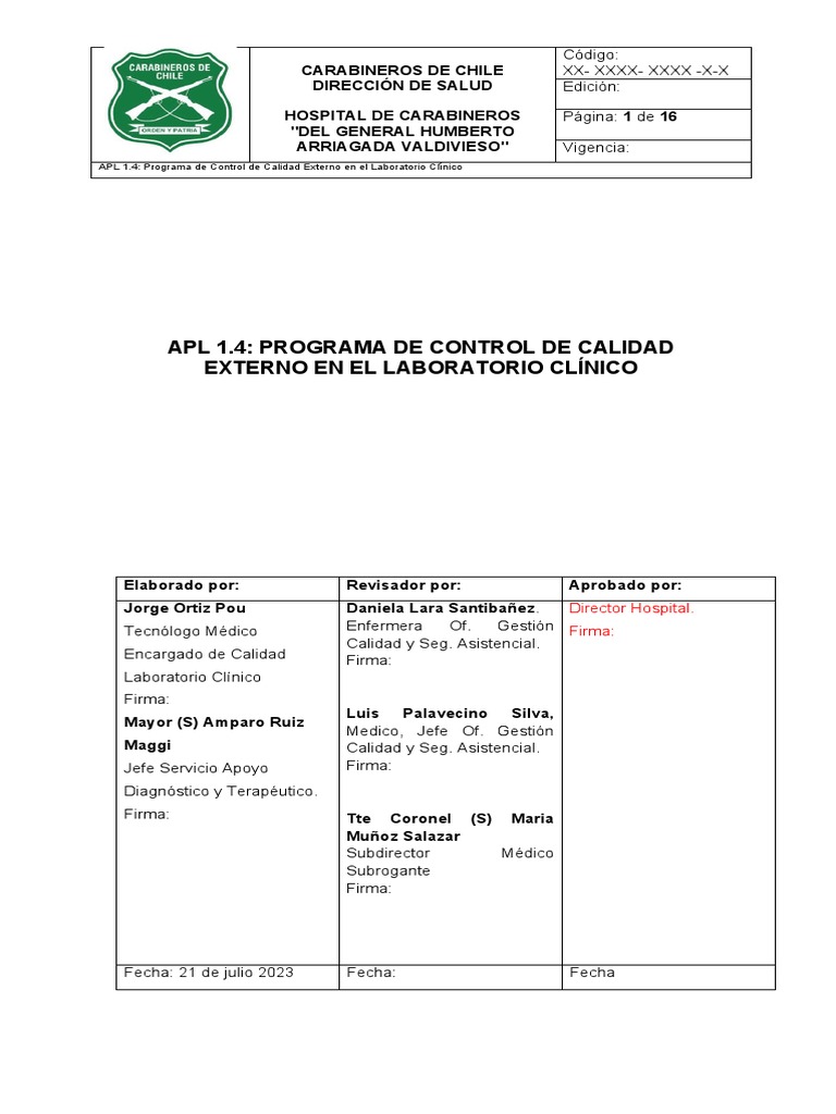 Programa de Control de Calidad Externo en Laboratorio Clinico 19.07.23 ...
