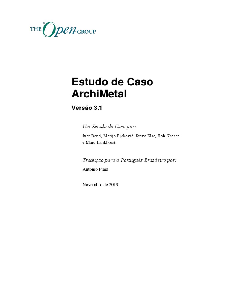 ArchiMetal Case Study, Version 3.1 (Brazilian Translation) | PDF