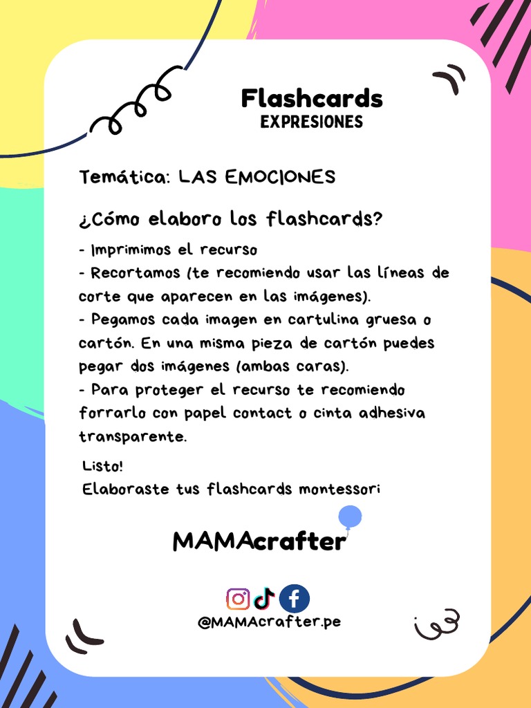 Flashcards de Emociones para Niños | PDF
