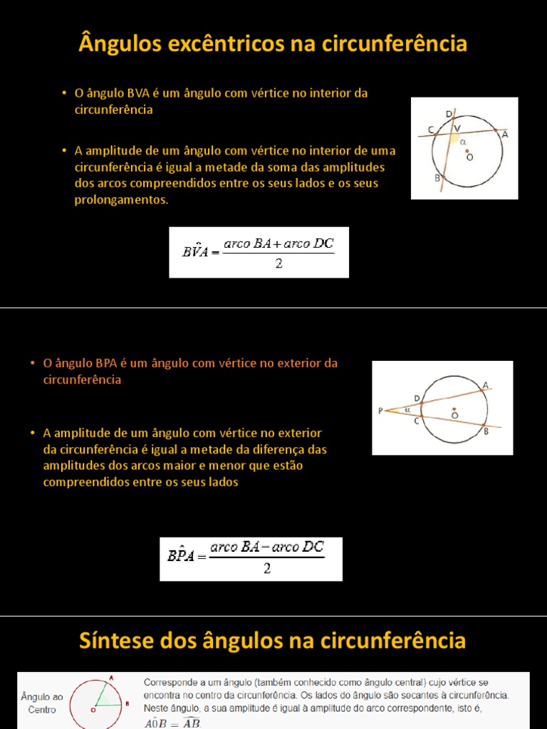 Ângulos Excêntricos Na Circunferênciacorreção | PDF | Triângulo ...