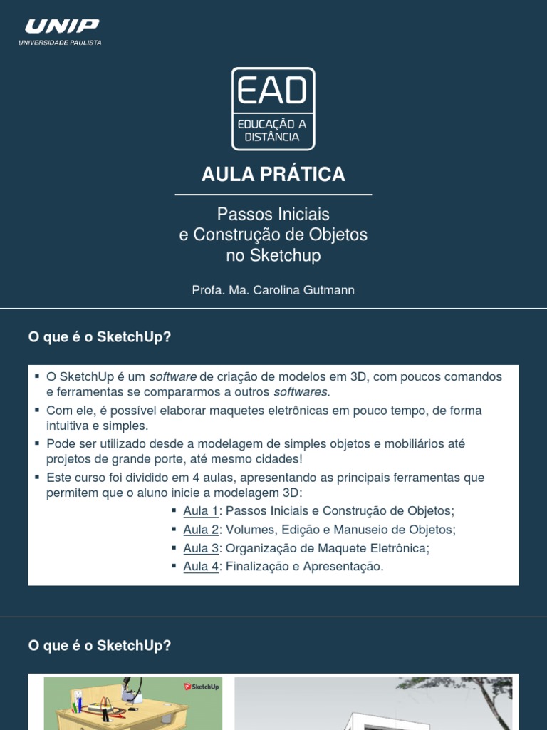 Slides Unificados Sketchup | PDF | SketchUp | Modelagem 3D