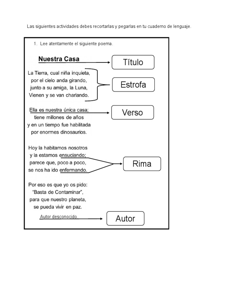 Actividades de Poesía para Tercero Básico | PDF