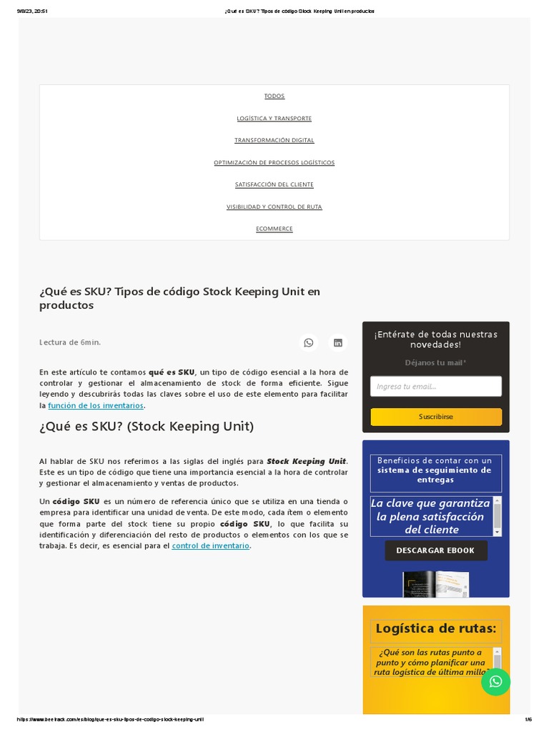 ¿Qué Es SKU - Tipos de Código Stock Keeping Unit en Productos | PDF ...