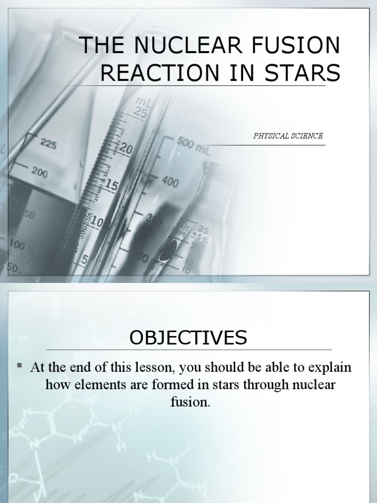 The Nuclear Fusion Reaction in Stars | PDF | Science & Mathematics ...