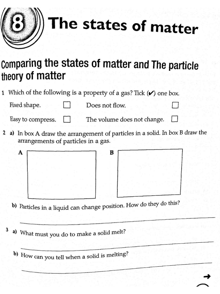 Particle Model and States of Matter Worksheets | PDF
