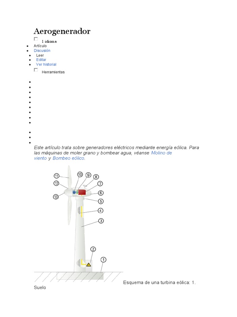 Aerogenerador | PDF | Energía eólica | Generador eléctrico
