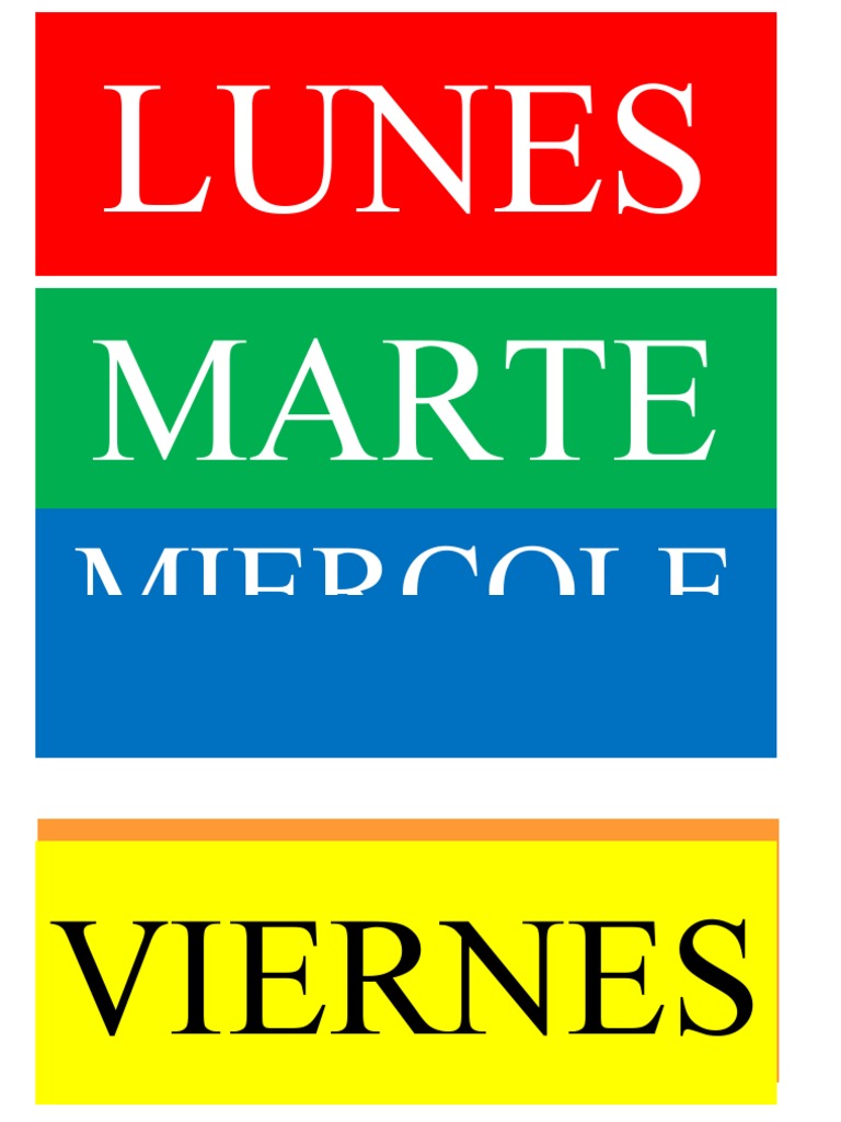 Dias de La Semana (Carteles) | PDF