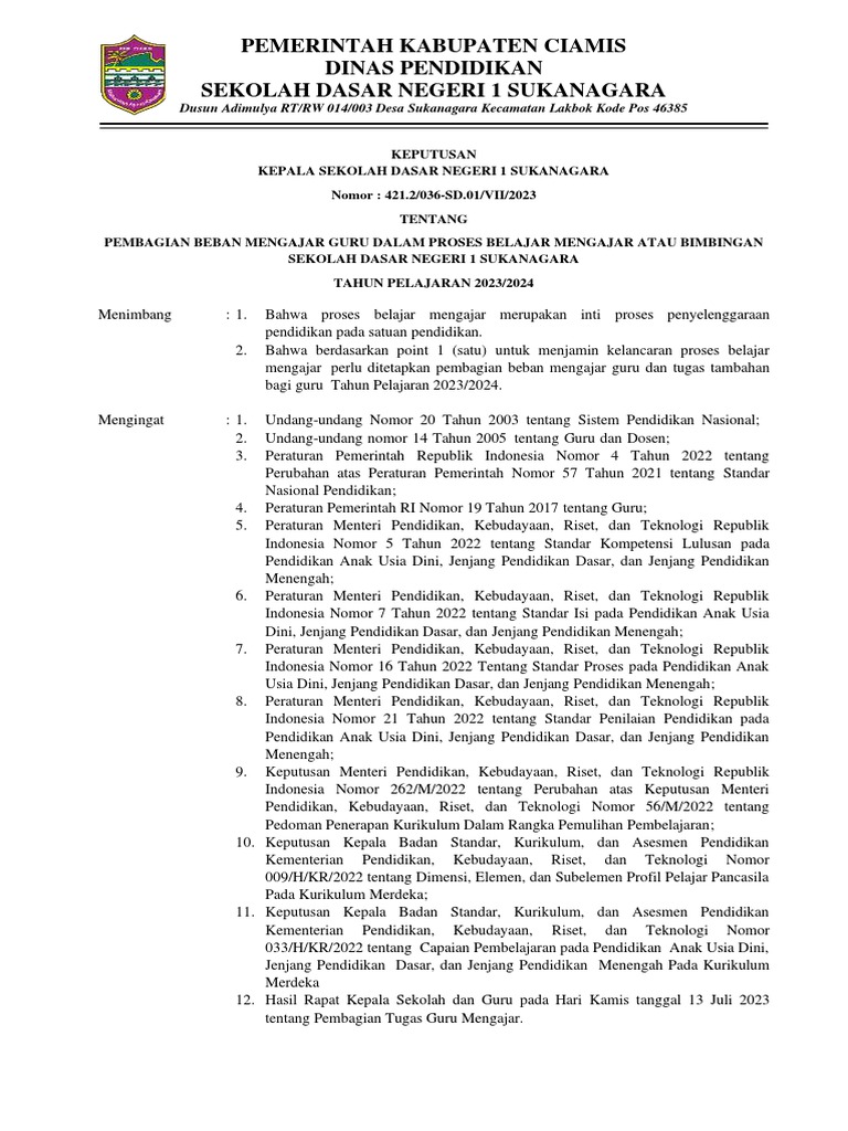 Skpbm Sem 1-2 Tp. 2023-2024 (Sdn 1 Sukanagara) | PDF