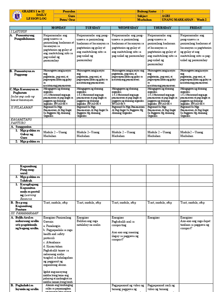 DLL 5 WEEK 2 EPP TLE AGRi | PDF