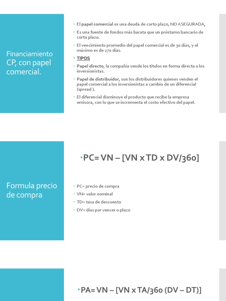 Papel Comercial y Financiamiento Corto | PDF | Bancos | Factoring ...
