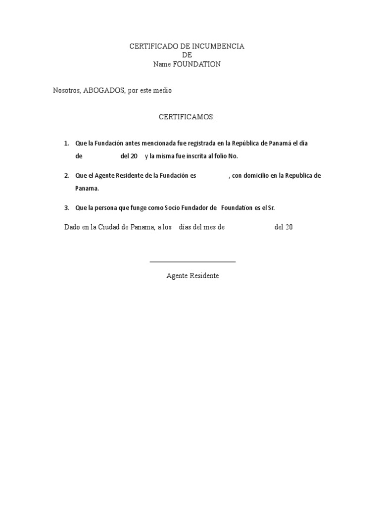 Cert de Incumbencia de Fundacion de Ip | PDF